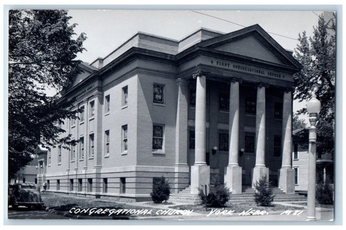 York Nebraska NE Postcard RPPC Photo Congregational Church c1950's ...