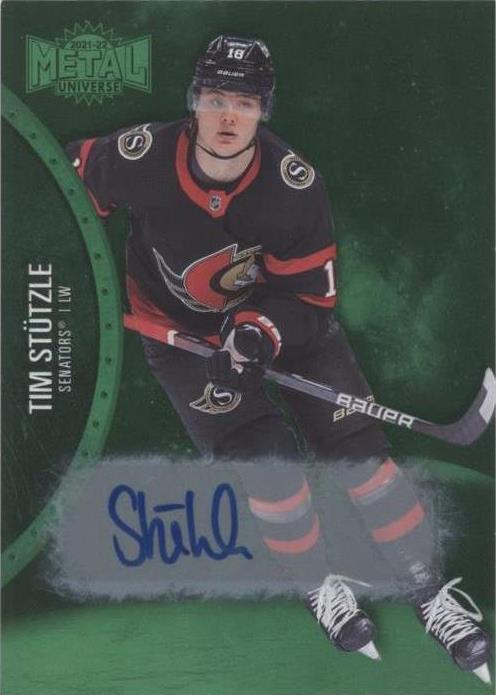 2021-22 Skybox Metal Universe - Tim Stutzle #39 Green Autographs /10 ...