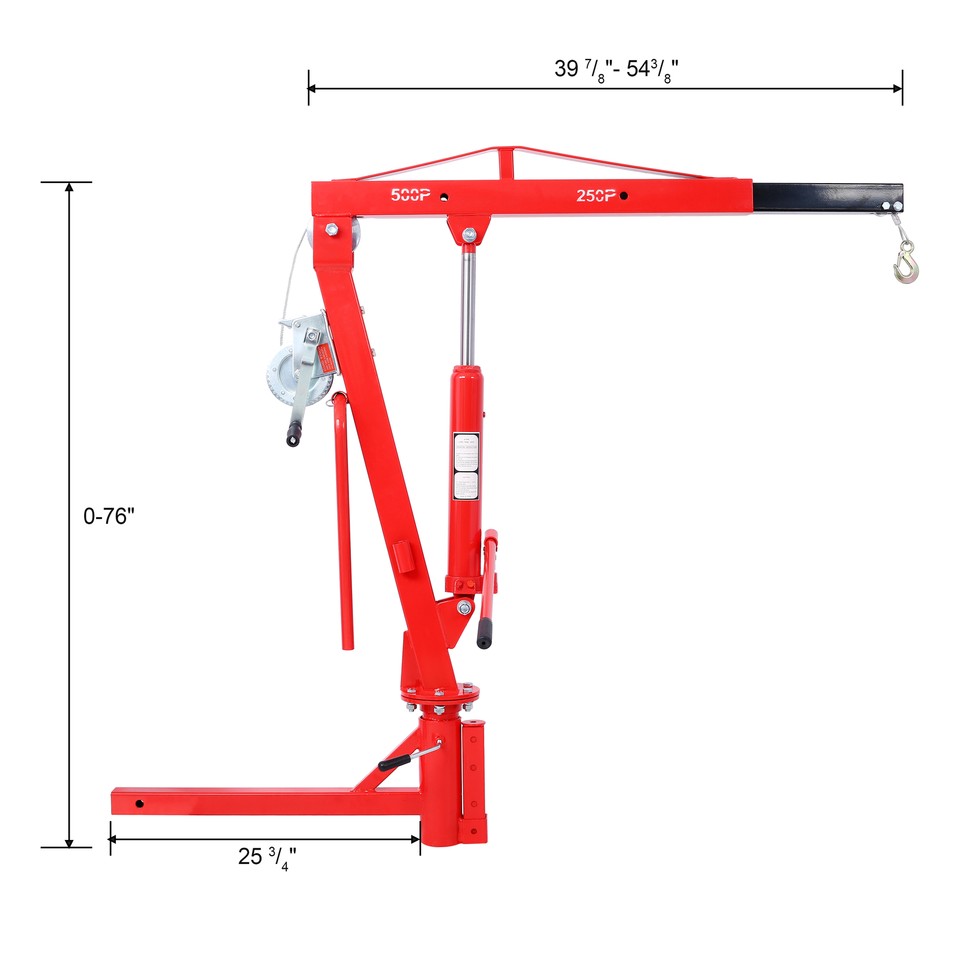 2"500Lb Pickup Truck Hydraulic PWC Dock Jib Engine Hoist Crane Hitch ...