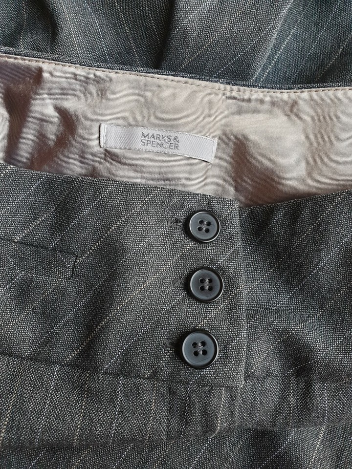 Bnwt Mark &Spencer Ladies Grey Mix Pinstripe dress trousers Size 16 ...