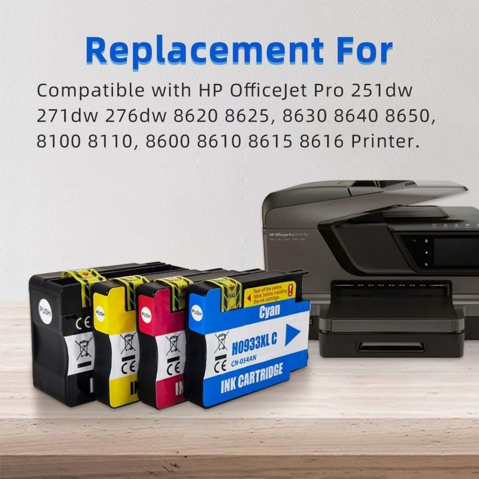 4x for HP Officejet Pro 950XL/951XL BCMY Chipped Replacement Ink ...