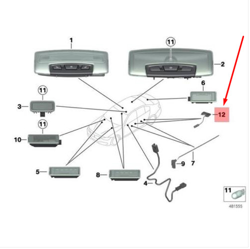 NEW BMW 1 F20 RIGHT DOOR HANDLE LIGHTING 63177277448 7277448 OEM | eBay