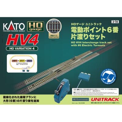 Kato HO Scale UniTrack HV4 Interchange Crossover Track Set #6 Turnouts ...