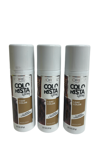 3 Pack L'Oreal Colorista 1-Day Color Spray #GOLD 03, 2oz NEW | eBay