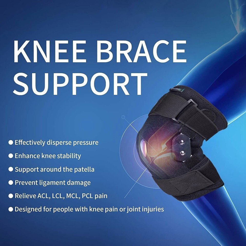 Knee Brace Hinged Compression Sleeve Joint Support Open Patella ...