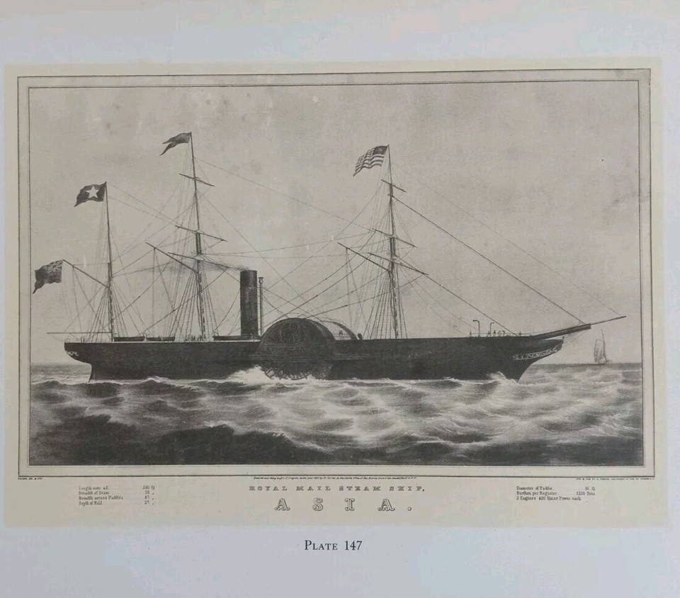 ROYAL MAIL STREAM SHIP ASIA.CURRIER & YVES 11.7" x 8.7" BOOKPLATE ART ...