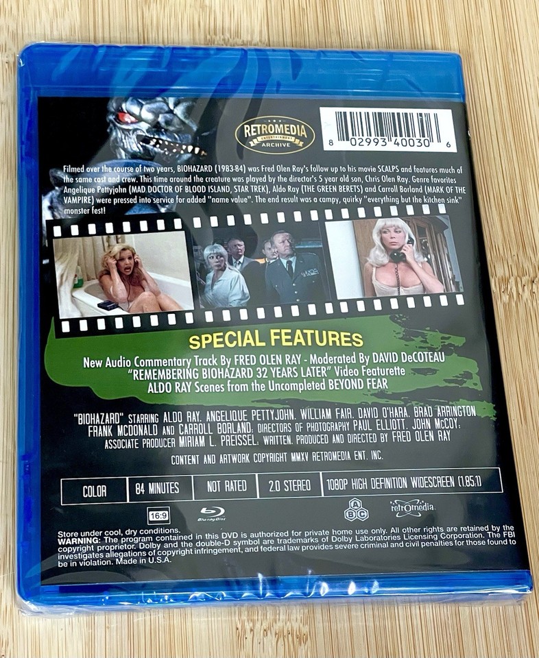 Biohazard Blu Ray OOP Horror Cult Retromedia/ Vinegar Syndrome NEW Fred ...