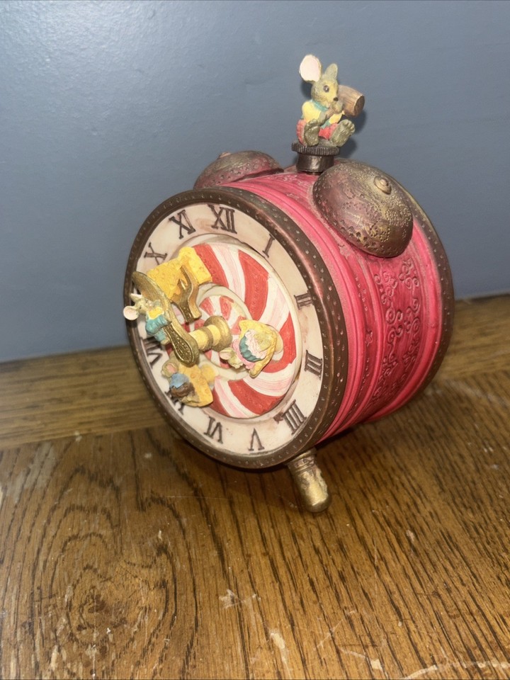 Vintage Clocked Shaped Music Box With 3 Tiny Mice Made in Taiwan | eBay