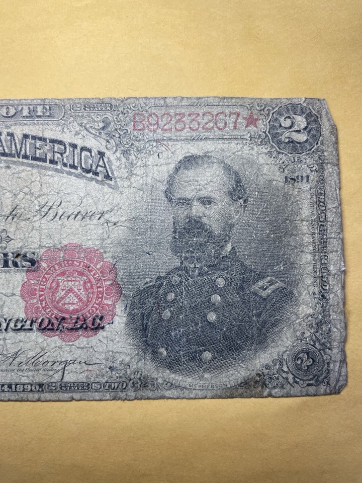 US Currency 1891 $2 Treasury Note Red Seal “McPherson” 7.5x3 | eBay