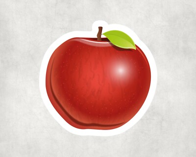 2 x Red Apple Food Vinyl Scrapbook Sticker Stickers Laptop | eBay UK
