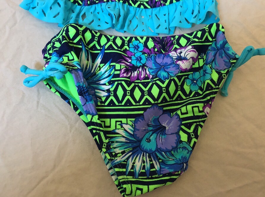 Breaking Waves Blue Byzatine Blossom Tankini Size 4 48 | eBay