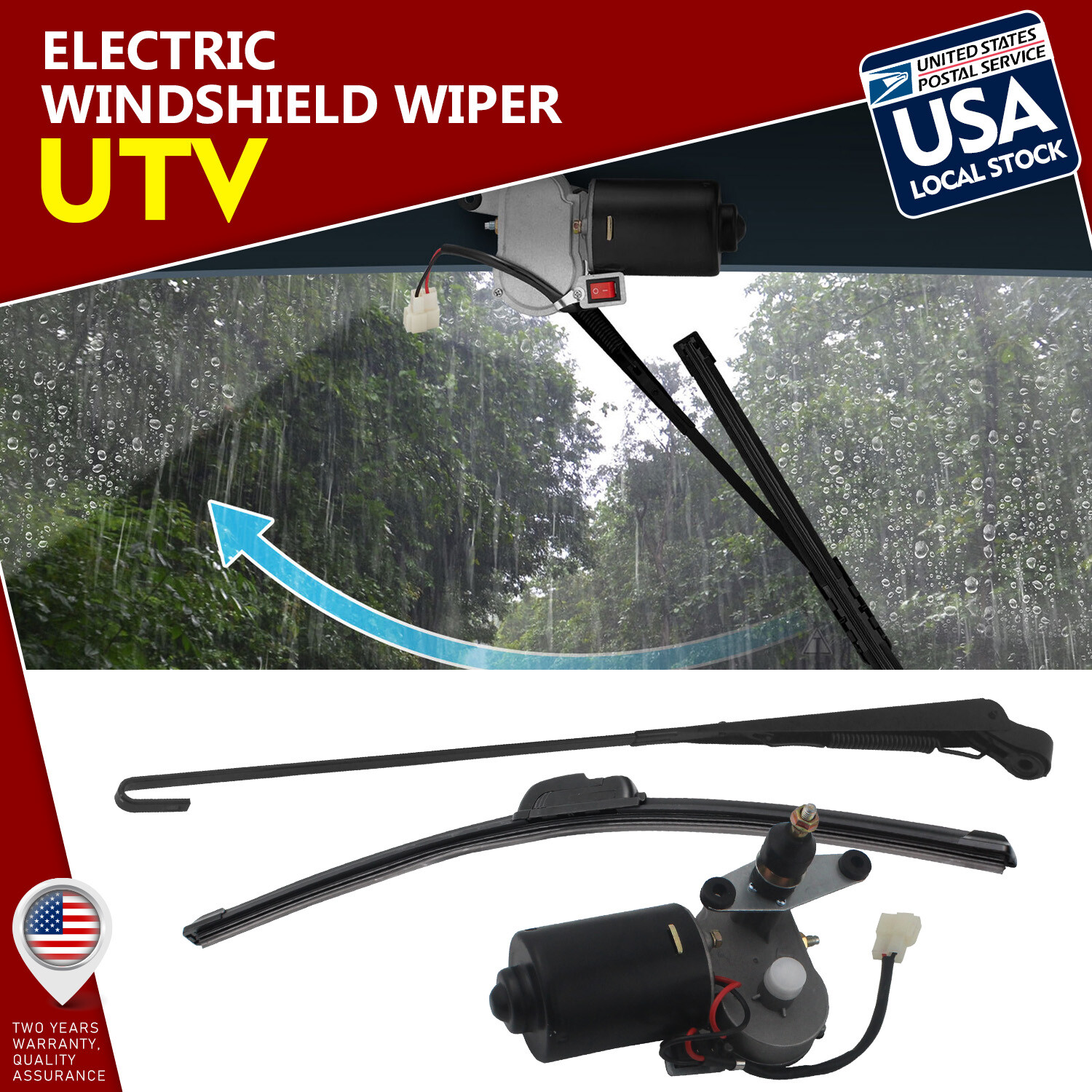 12V Electric Windshield Wiper Kit Universal For UTV Golf Cart Power ...
