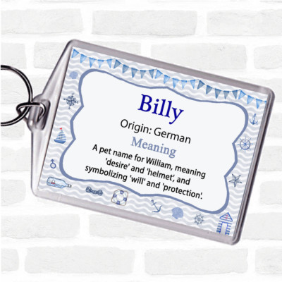 Billy Name Meaning Bag Tag Keychain Keyring Nautical | eBay UK