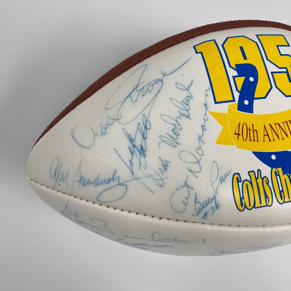 1958 Baltimore Colts NFL Champs Team Signed Football Johnny Unitas ...