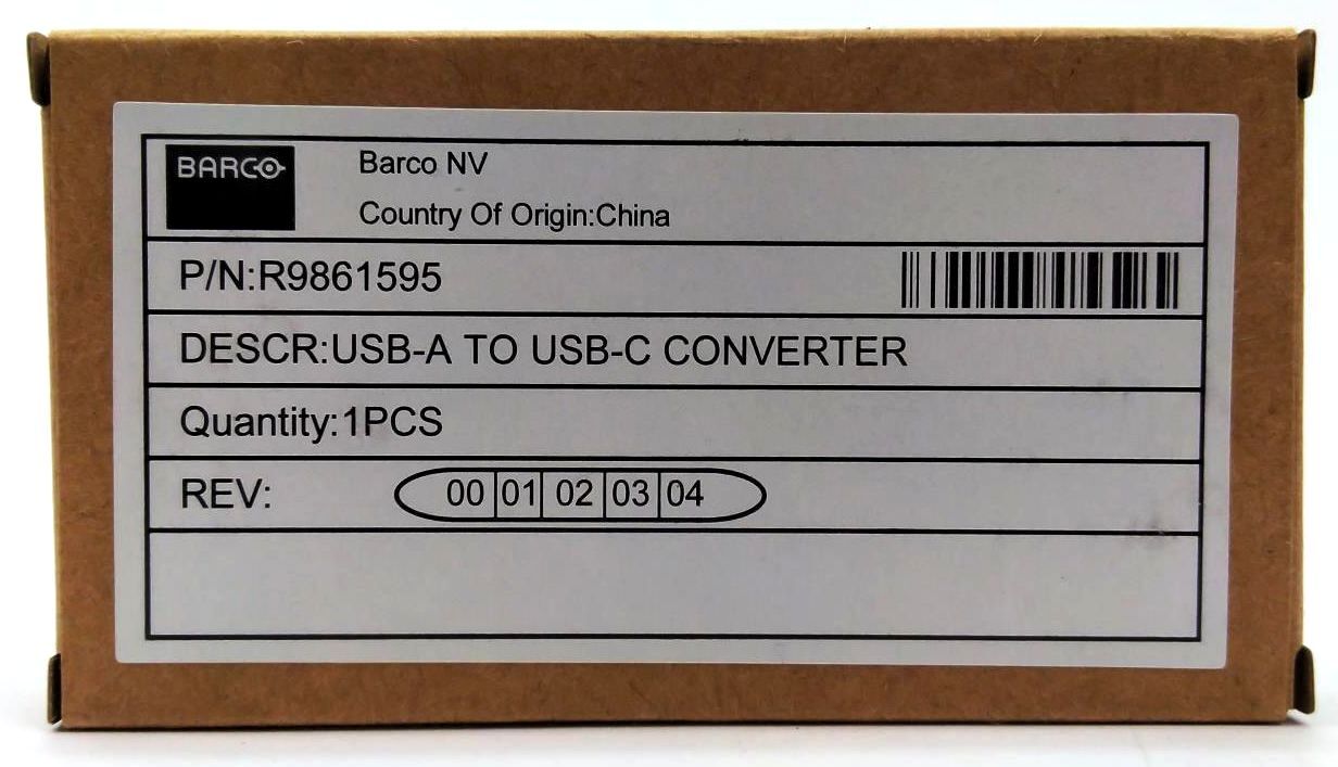 Barco USB-A Female to USB-C Male Adapter Converter R9861595 Pack of 10 ...