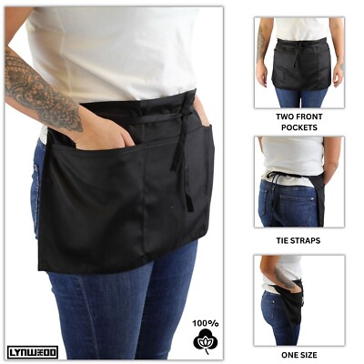 Short Size Waist Waiter Waitress Half Apron for Bar Bistro cafe Pub 2 ...