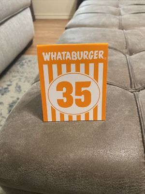 WHATABURGER TABLE TENT No. 35 Place CARD TEXAS HAMBURGER RESTAURANT #35 ...