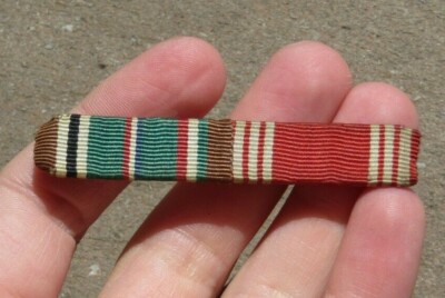 WW2 2 Place Ribbon Bar Medal Military ETO GCM European British Made | eBay