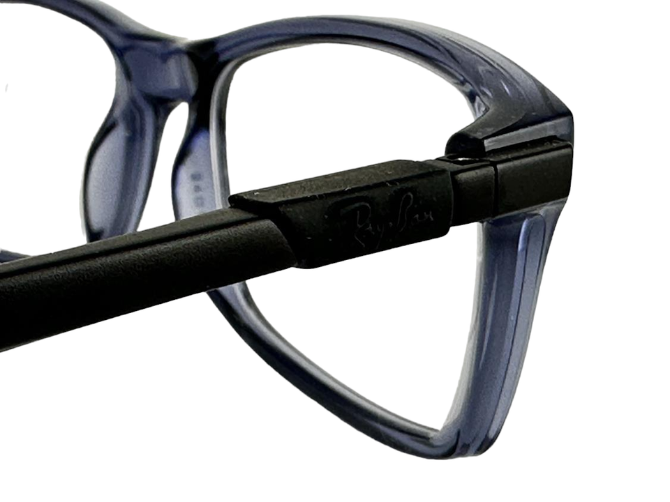 Ray Ban NEW Transparent Blue Rectangle Frames Black 54-17-145 ...