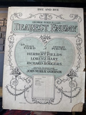 M 1925 Musical Sheet Music from DEAREST ENEMY ‘Bye And Bye’ | eBay