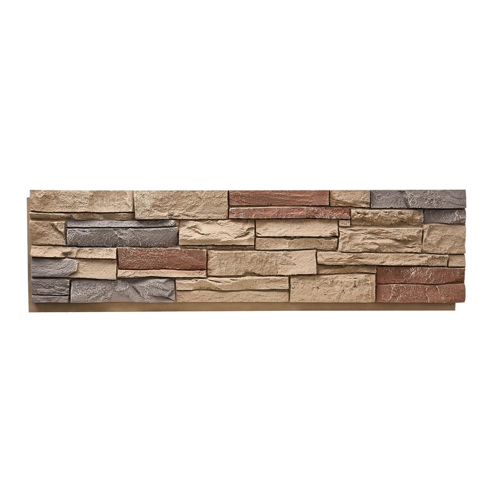 Faux Stacked Stone Wall Panel 45.6x12.8 in PU Artificial Stone Wall ...