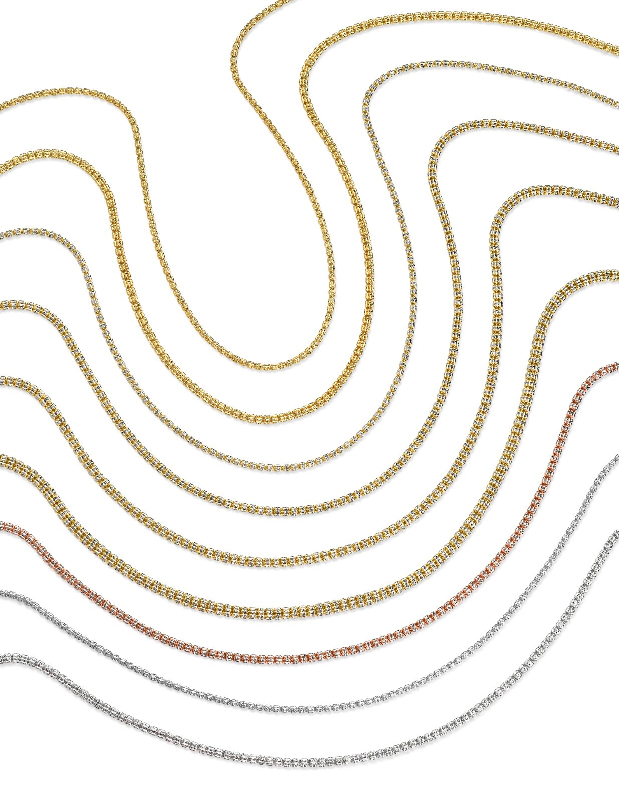 14k Yellow Gold 20" 3.1MM Sparkle Ice Link Chain Necklace Iced Rope 16 ...