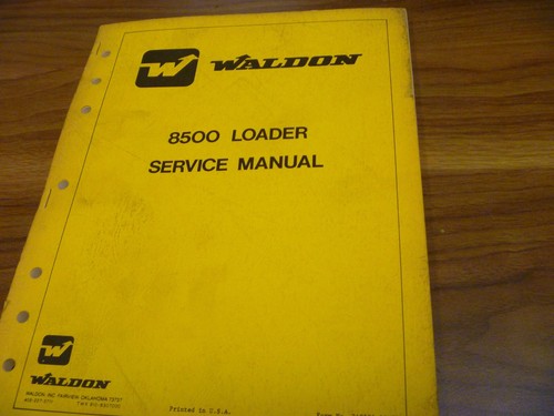 Waldon 8500 Loader Shop Service Repair Manual | eBay