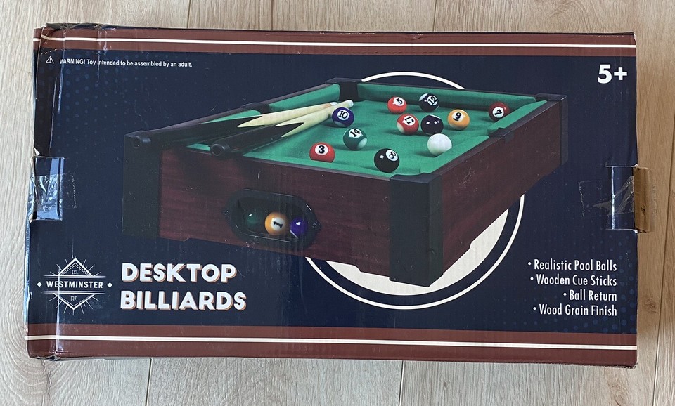 Table Top Miniature Billiard Pool Game Complete Set | eBay