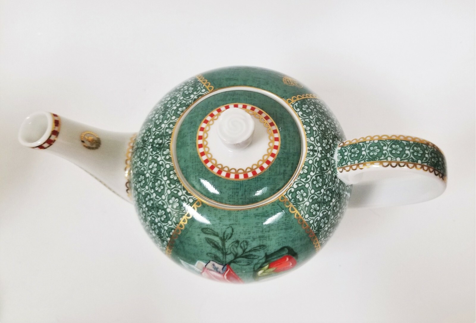 PASSIONATELY INSPIRED SMALL SPRING TO LIFE GREEN FLORAL PORCELAIN TEA ...