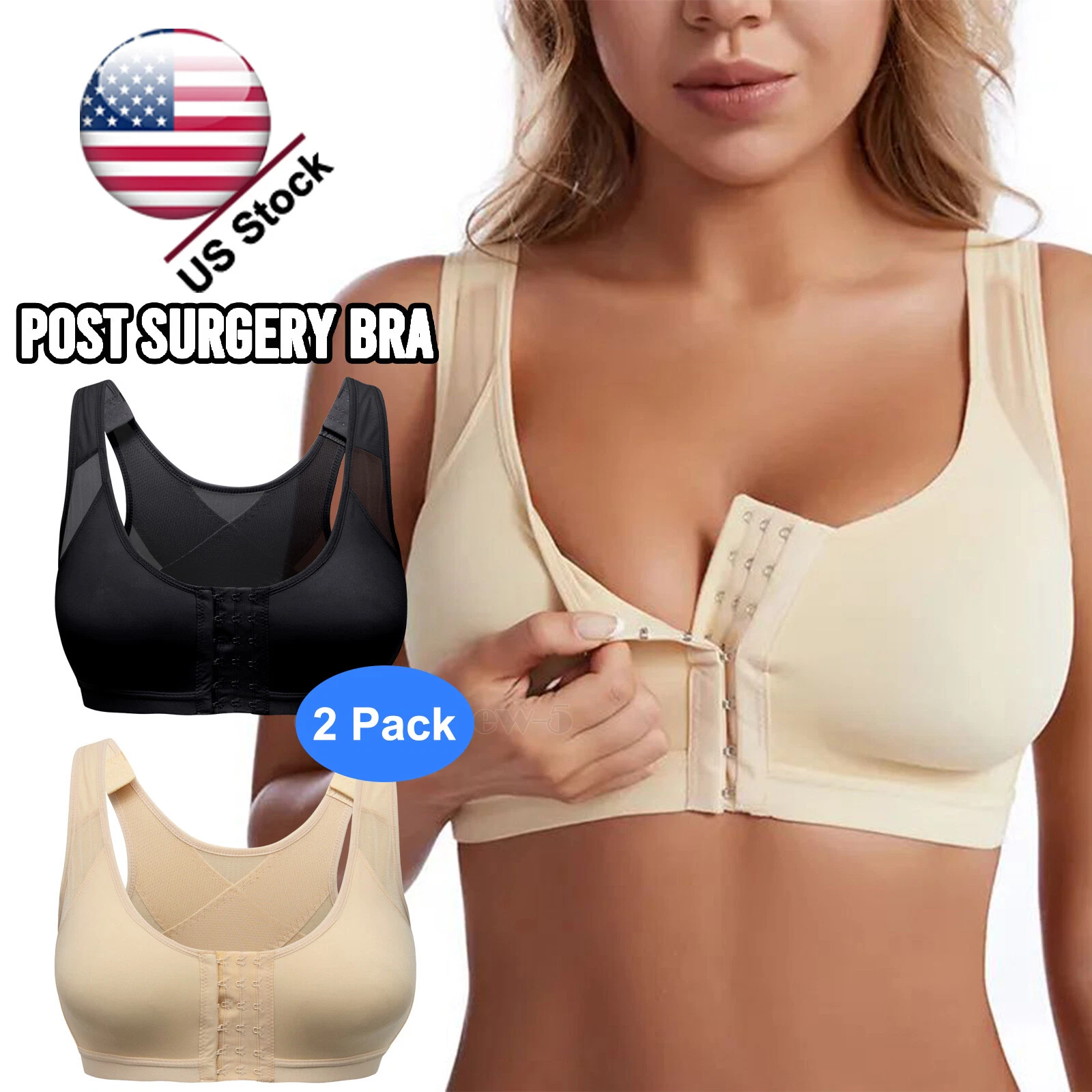 Post Surgery Mastectomy Bra with Pockets Surgical Compression Breast Prosthesis | eBay