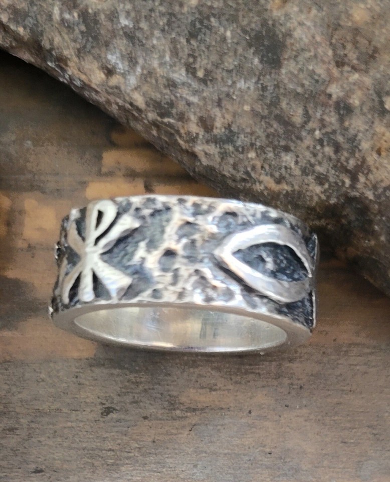 Retired James Avery Chi Ro Christogram Fish Textured Band Ring Sz 6 | eBay