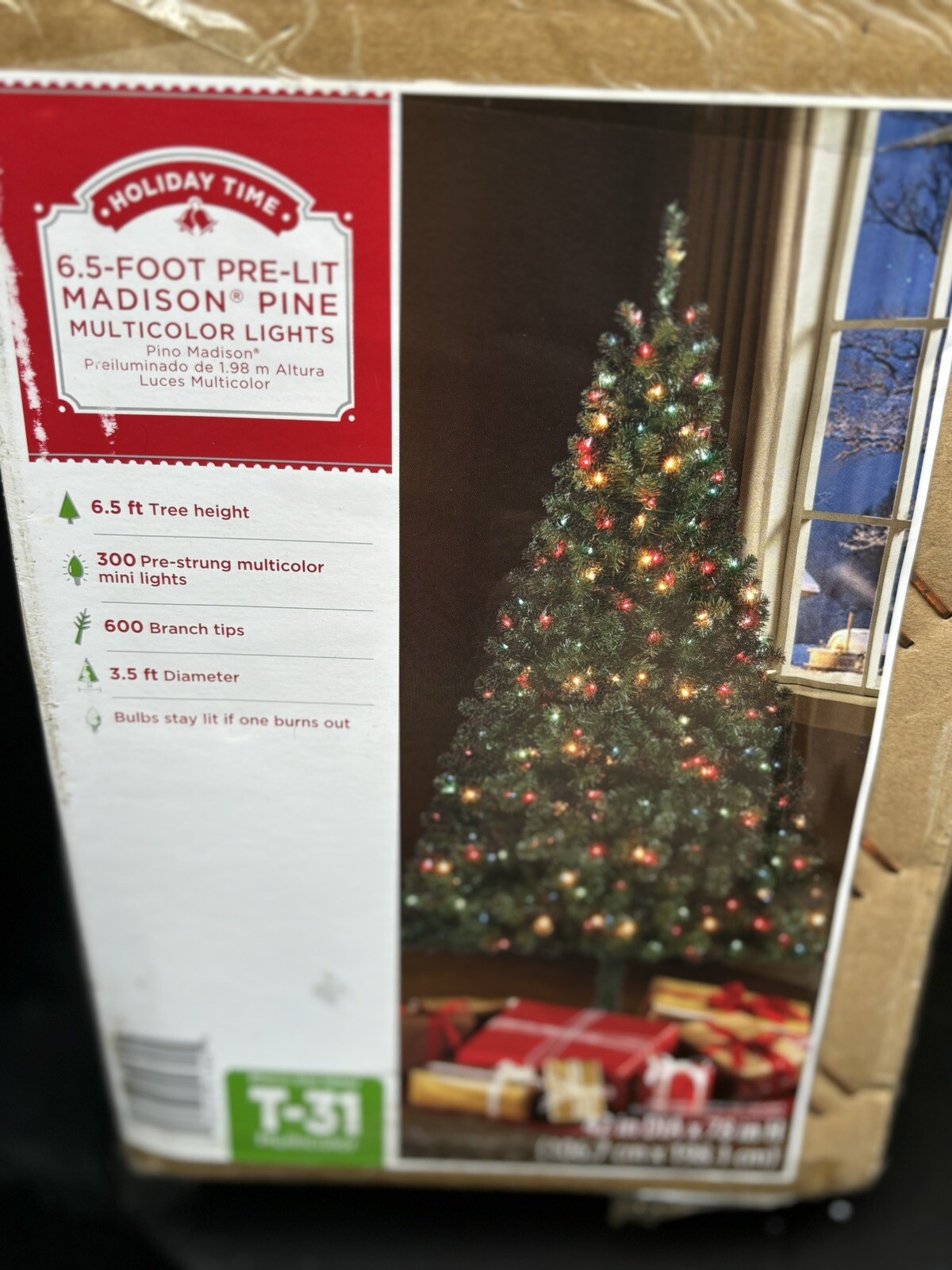 Holiday Time TG66EH148C46 6.5' Pre-Lit Madison Pine Artificial ...