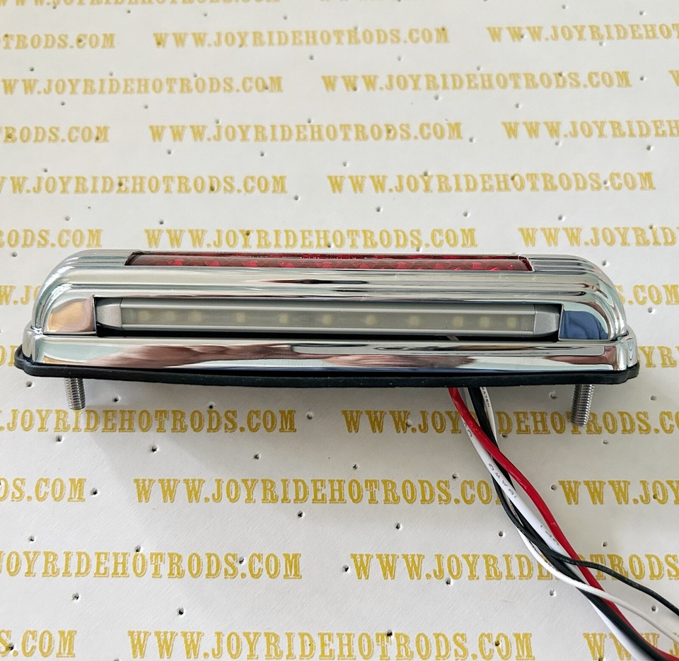 Hot Rod License Plate Light with 3rd Brake Light LED- Chrome Art Deco style. | eBay