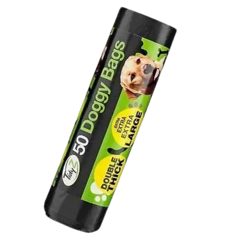 500x Dog Poo Bags Extra Strong Large Double Thick Black Doggy Waste Tie ...