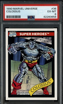 MINT 1990 Marvel Universe #36 Colossus PSA 6 EX-MT & bonus cards added ...