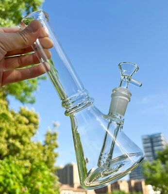 8" Thick Glass Bong Smoking Pipes Water Pipe Hookah Bubbler Beaker ...