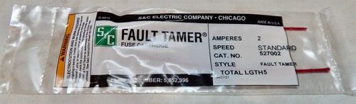 S&C Fault Tamer Fuse Cartridge 2 AMP Standard 527002 NIB USA 282F | eBay