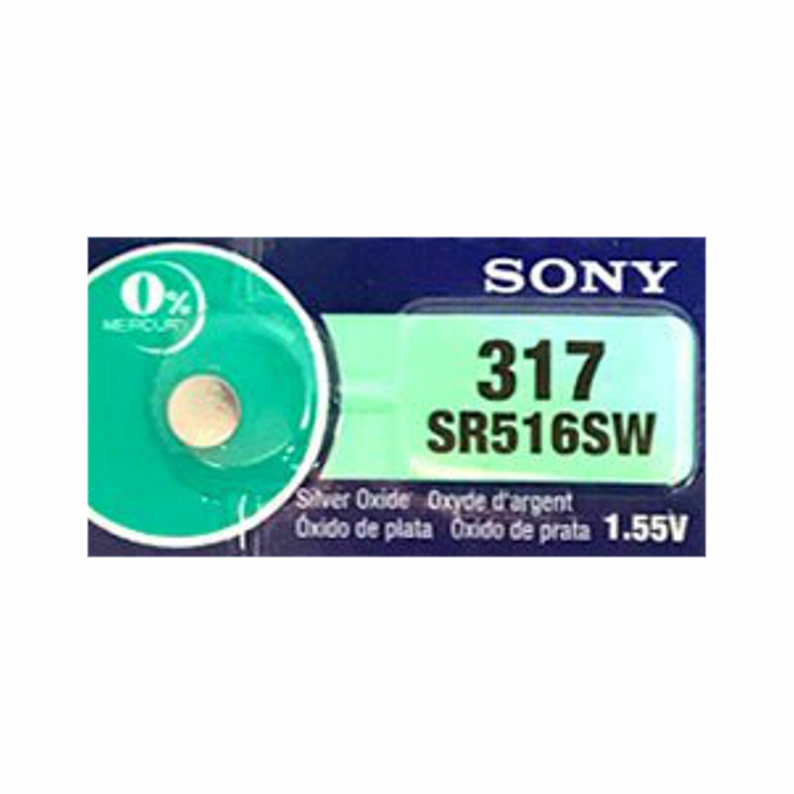 1 NEW SONY 317 SR516SW SR516 silver oxide watch battery - JAPAN - USA ...