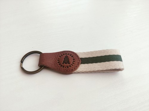Barbour Beacon Brand Keyring Key Fob Leather Canvas Good Condition | eBay