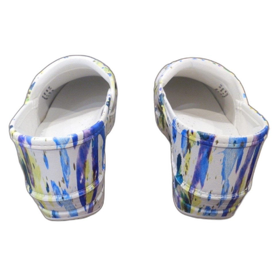 Dansko White Paint Splash Leather Clogs Shoes Women's Size 5.5 New ...
