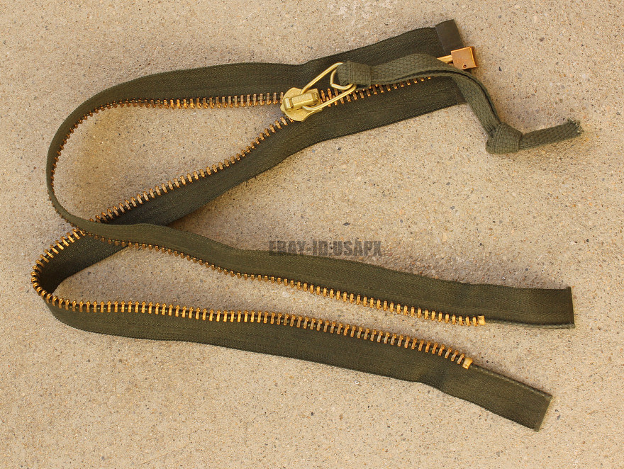 SCOVILL US MILITARY BRASS ZIPPER M-65 M-51 JACKET REPLACEMENT REPAIR ...