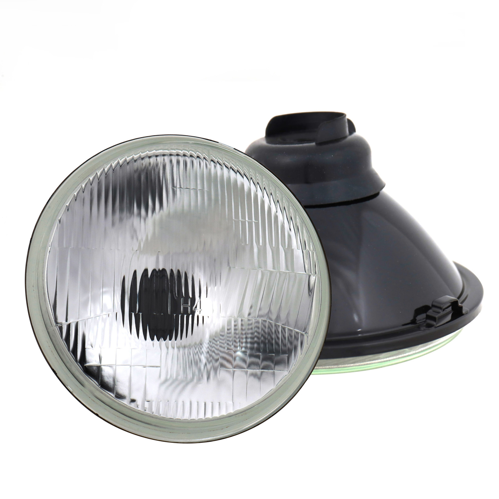 7" Round Sealed Beam Conversion Head Light Lamp Kit Glass Housing Lamp ...