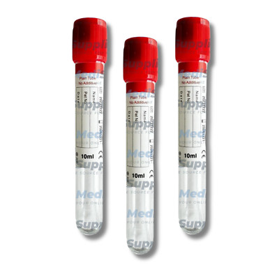 Plastic Red Top, NO ADDITIVE 10mL, PET | eBay