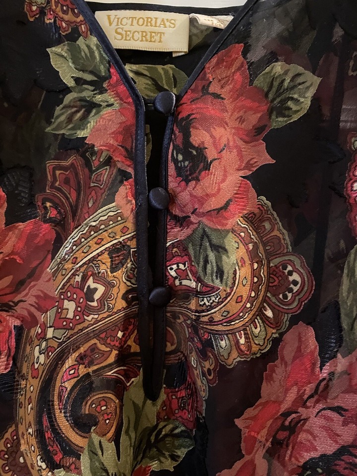 Victoria’s Secret Teddy Floral Semi Sheer Bodysuit Vintage Gold Label ...