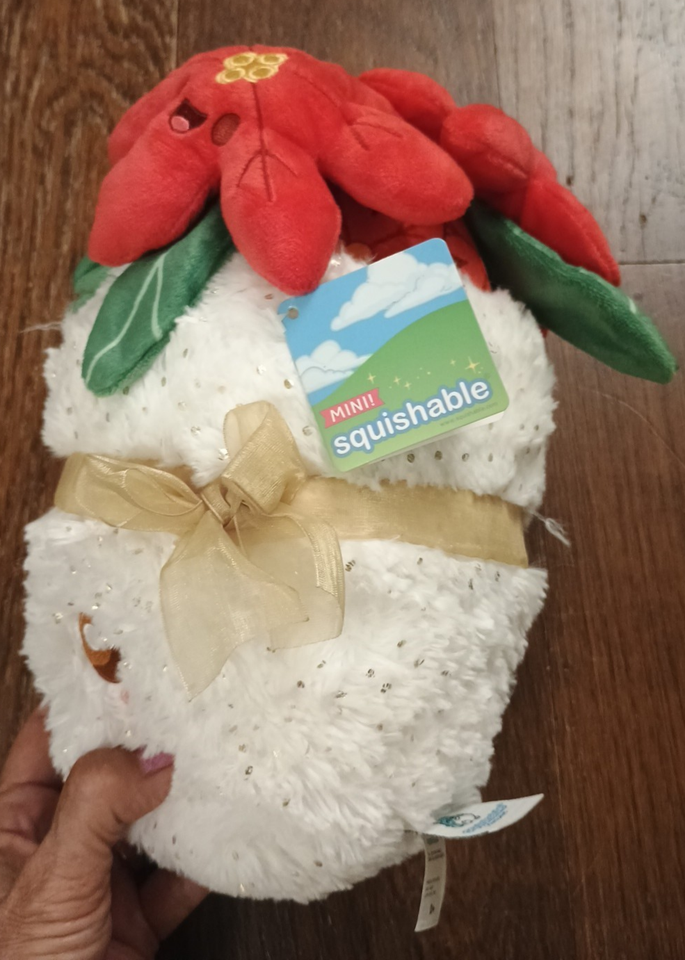 Squishable Mini Poinsettia Flower Pot Christmas Holiday Decor Plush 10" Sparkle | eBay