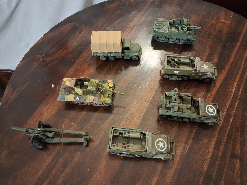 minitanks HO 1/87 scale U.S. army tank halftrack artillery lot painted ...