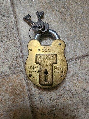 ANTIQUE SQUIRE OLD ENGLISH 550 LOCK MADE IN ENGLAND ~ 2 Keys | eBay