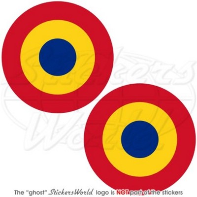 ROMANIA Romanian AirForce Aircraft Roundels 75mm (3") Vinyl Stickers ...