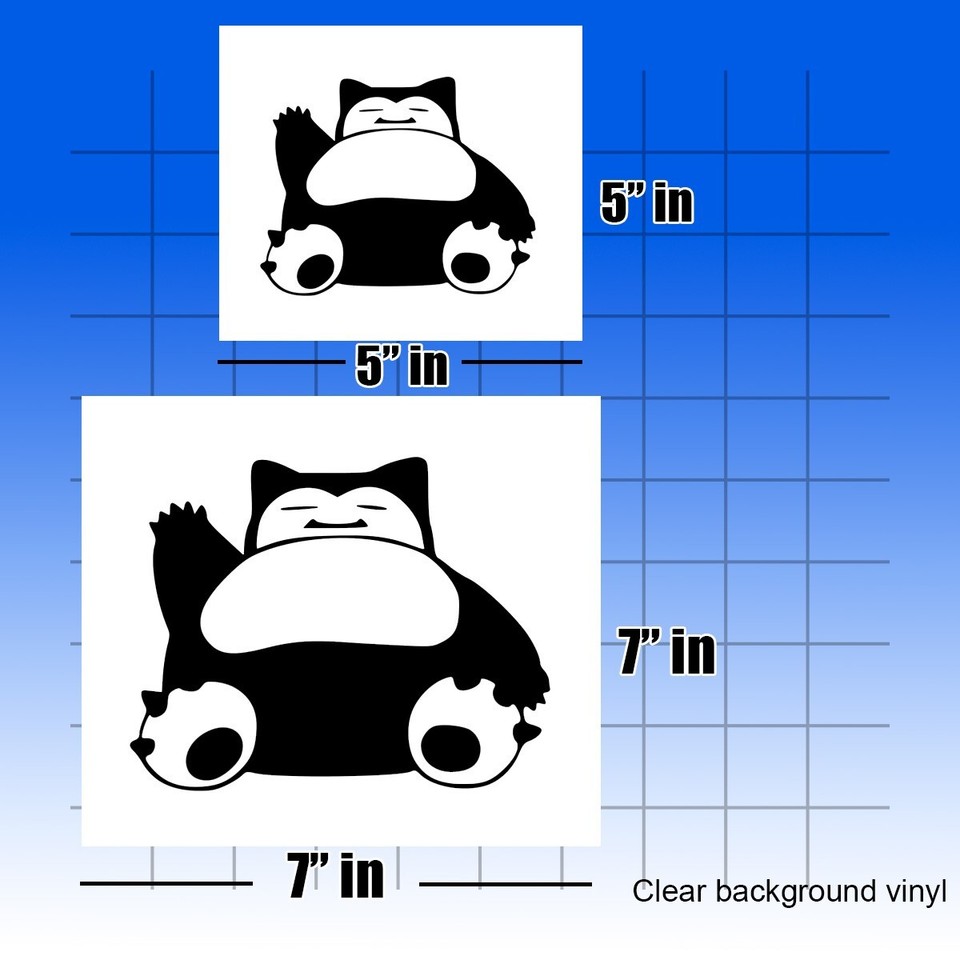 Snorlax Decal Vinyl Sticker for Office Gaming Room 7"in" x 7"in | eBay