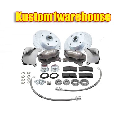 Wilwood 4 piston Drop Spindle Link Pin front Disc Brake kit 4 lug VW ...